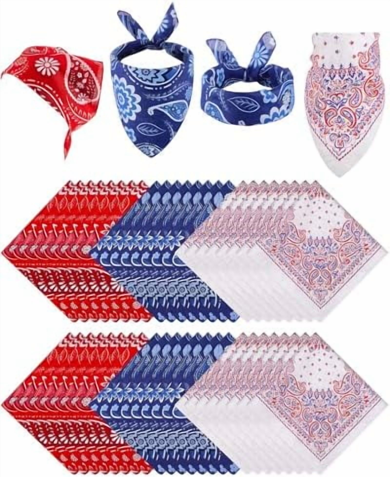 22'' Paisley Bandanas Bulk for Women and Men 12-48 Pcs Soft Polyester ...