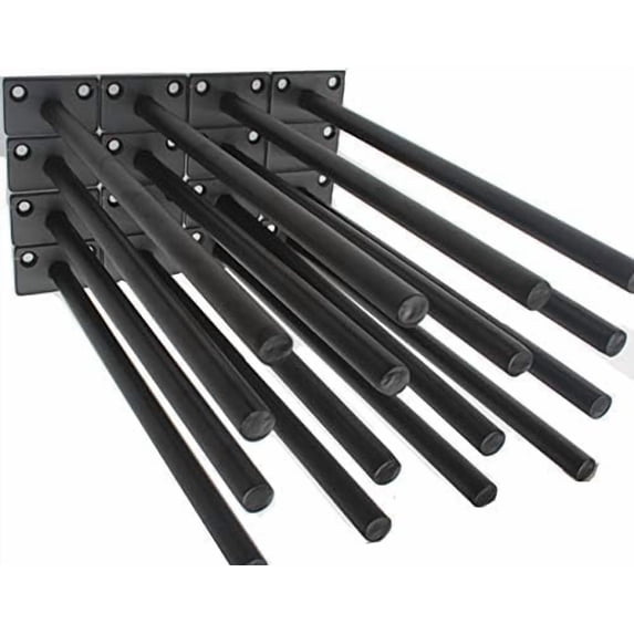 22 Pcs 10" Black Solid Steel Floating Shelf Bracket Blind Shelf ...