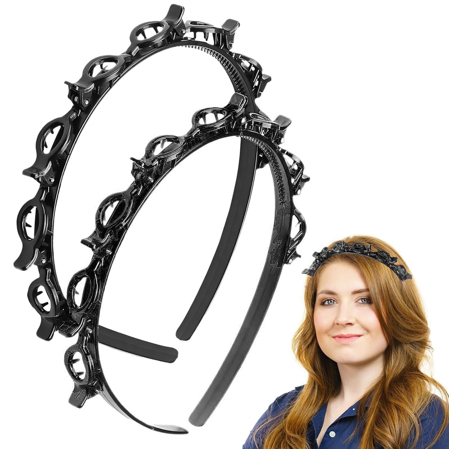 22 Pcs 90s Butterfly Clip Headband for Women, Bangs Hairstyle Hairpin ...