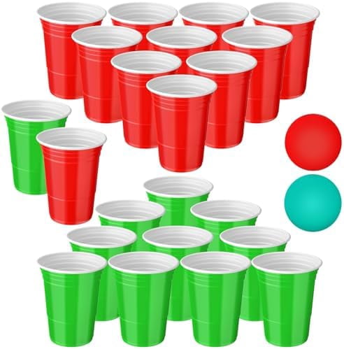 22 Pcs Christmas Game Party Team Naughty or Nice Cup Set 16 oz Red ...