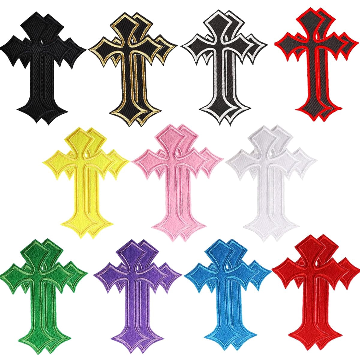 22 Pcs Cross Patch Cross Embroidered Applique Decorative on Clothing ...