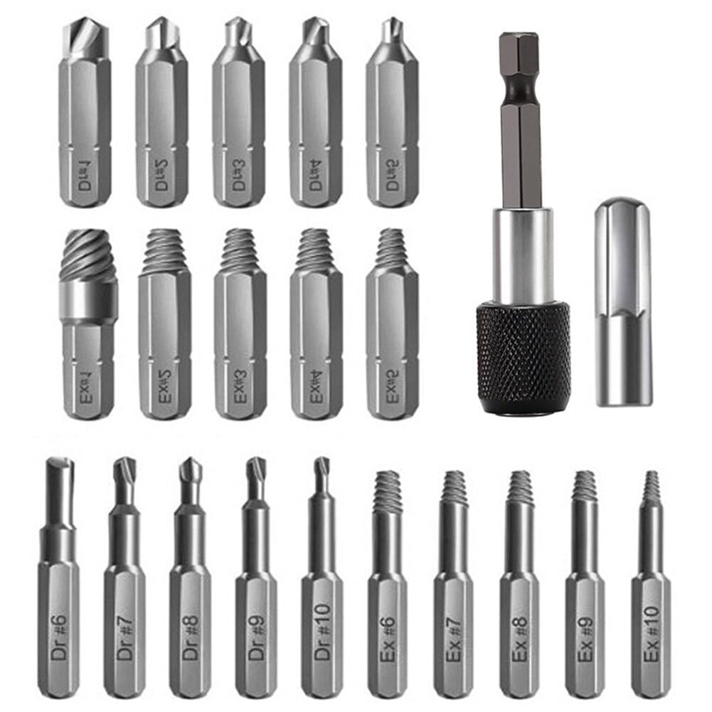 22 Pcs Extractor Drill Bit Set Broken Drill Bit Take Out Bolt Screws ...