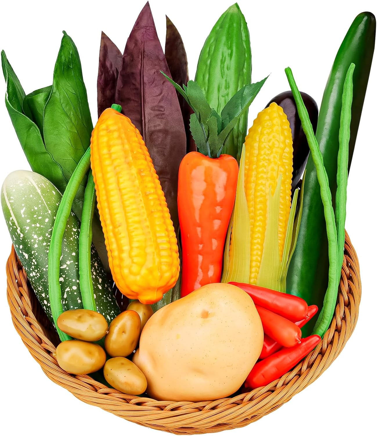 22 Pcs Fake Vegetables Set,Realistic Plastic Fake Fruit and Vegetable ...