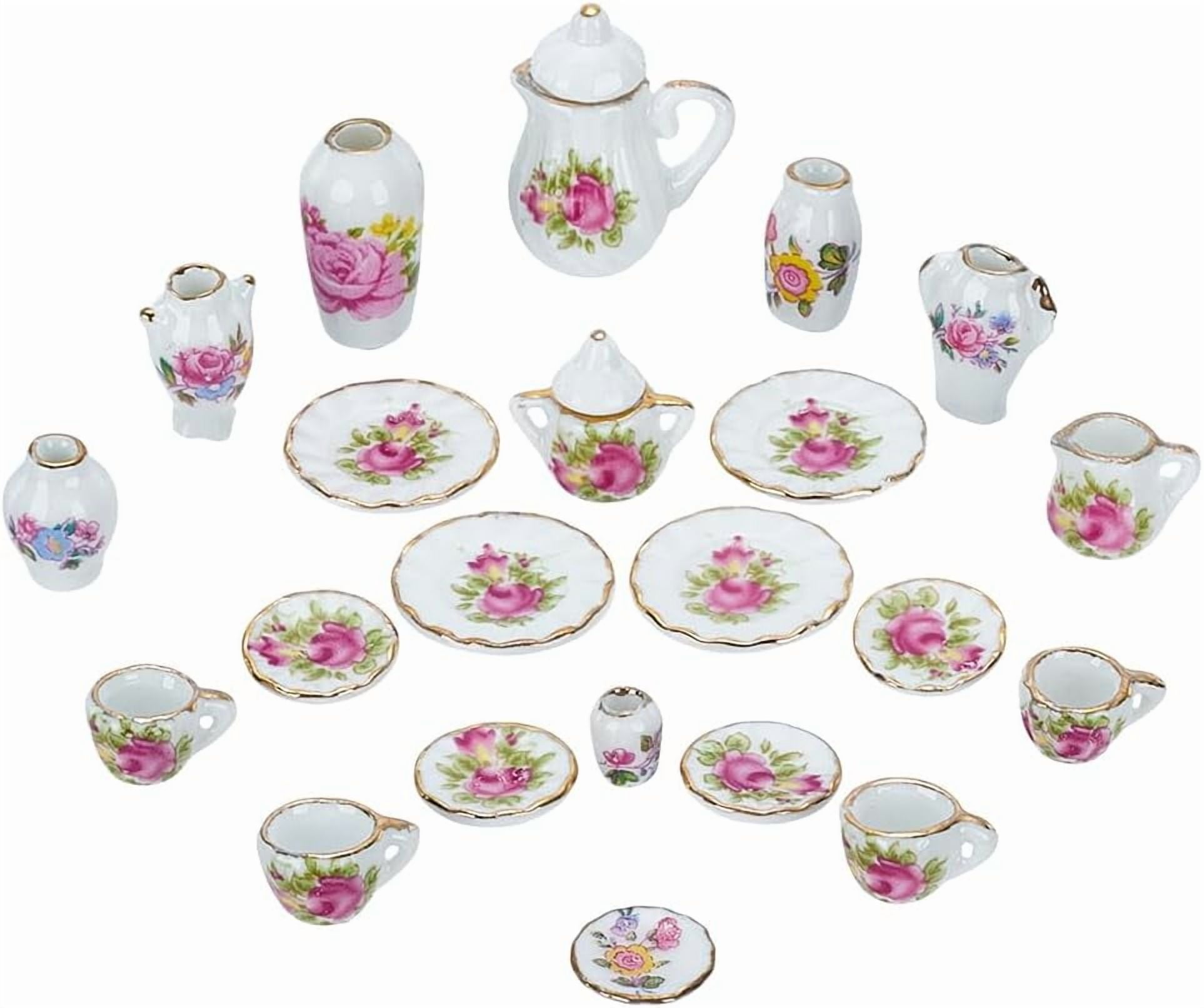 22 Pcs Mini Porcelain Vases and Tea Cup 1:12 Dollhouse Miniature ...