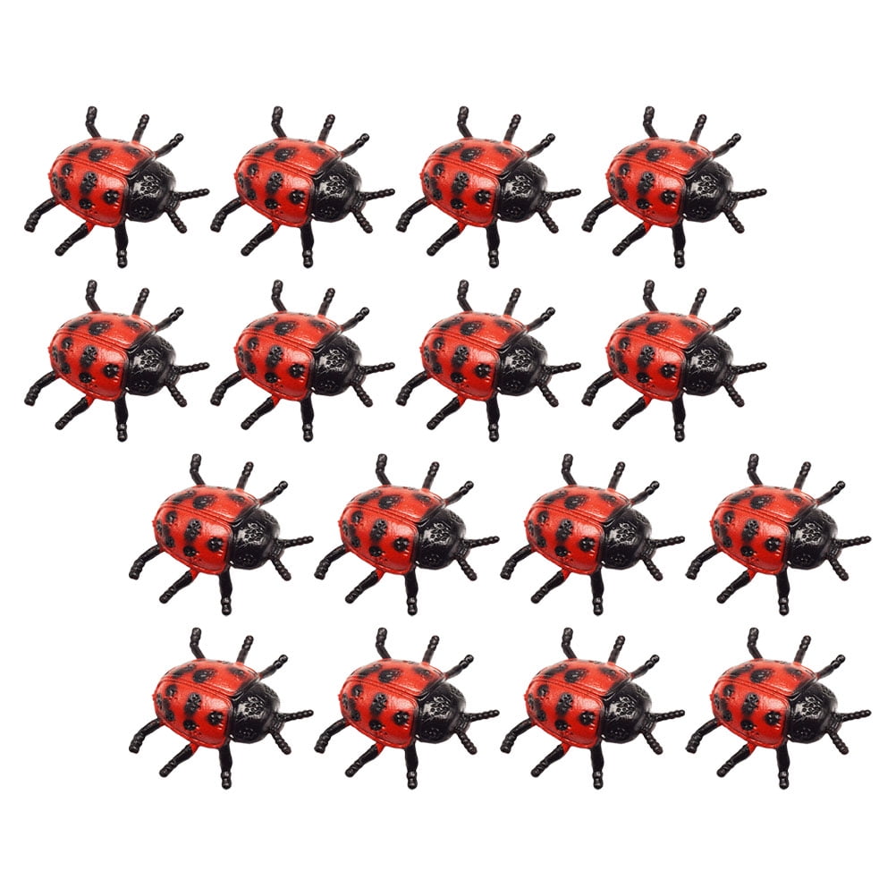 22 Pcs Pvc Simulation Ladybug Little Garden Figurines Toys Mini Child ...