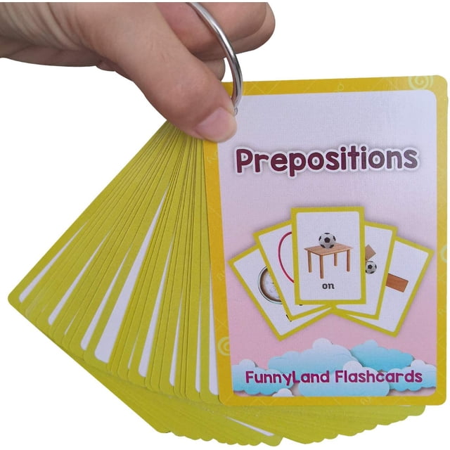 22 Pcs/Set Prepositions Flash Cards | Learning Toys Flashcards for ...