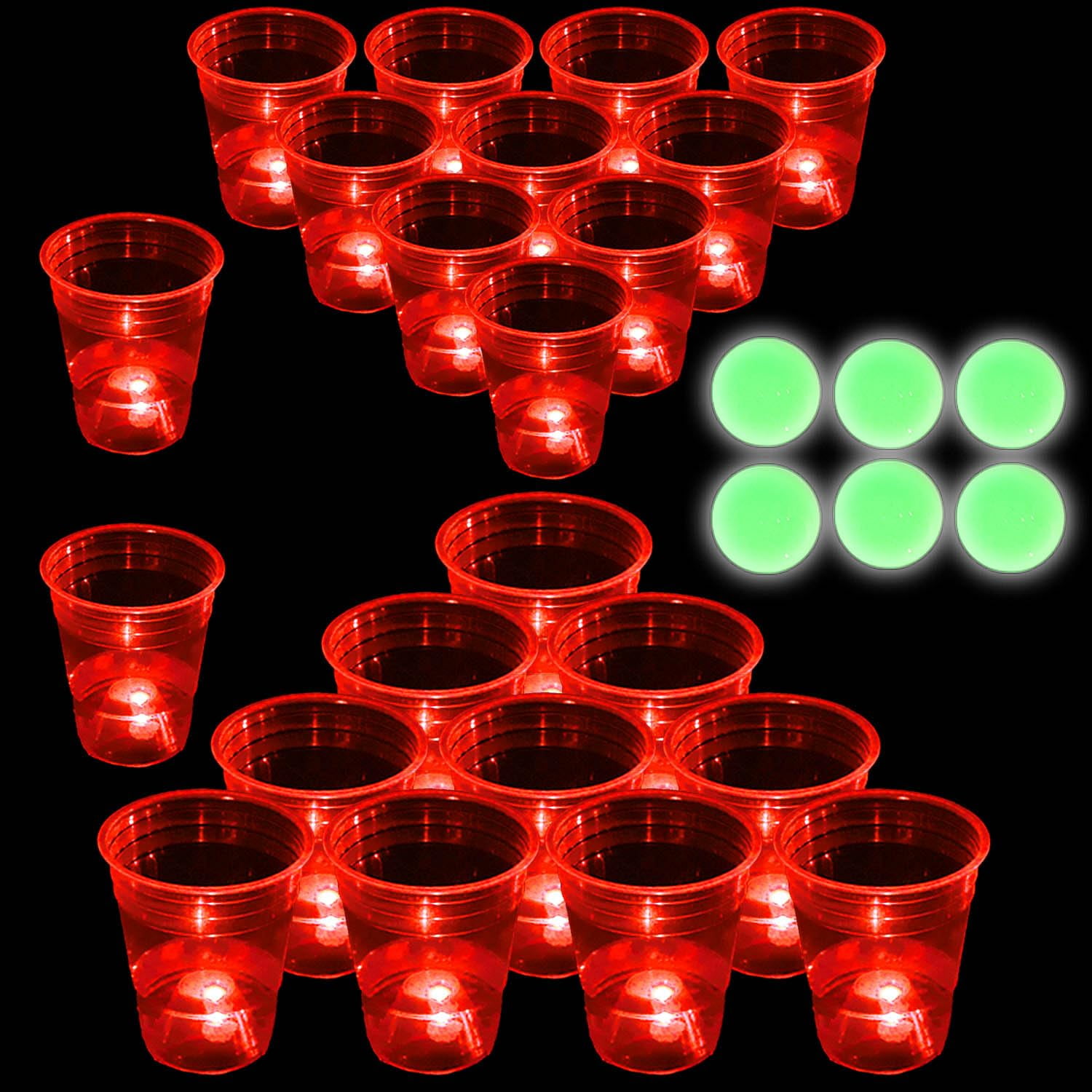 22 Pcs Set Red H2FSDCups Games for Glow Yard Games for Adults, with 6 ...