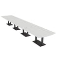22 Person Arc Rectangle Powered Modular Boardroom Table Double Bases ...