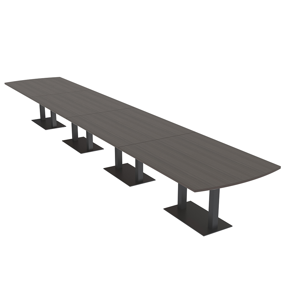 22 Person Arc Rectangle Powered Modular Boardroom Table Double Bases ...