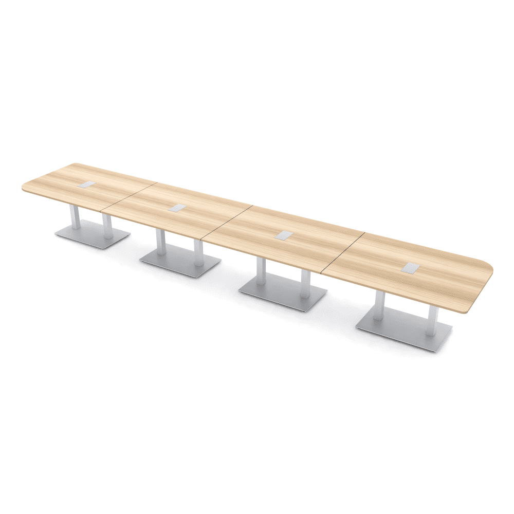22 Person Duo Shaped Boardroom Table With Metal Base Power And Data ...