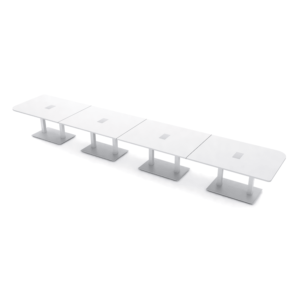 22 Person Duo Shaped Boardroom Table With Metal Base Power And Data ...