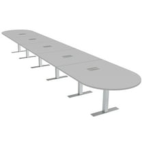 20 Person Racetrack Modular Conference Table Metal Bases Power Units ...