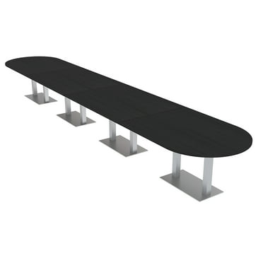 12 Person Rectangular Powered Modular Conference Table Metal Bases ...