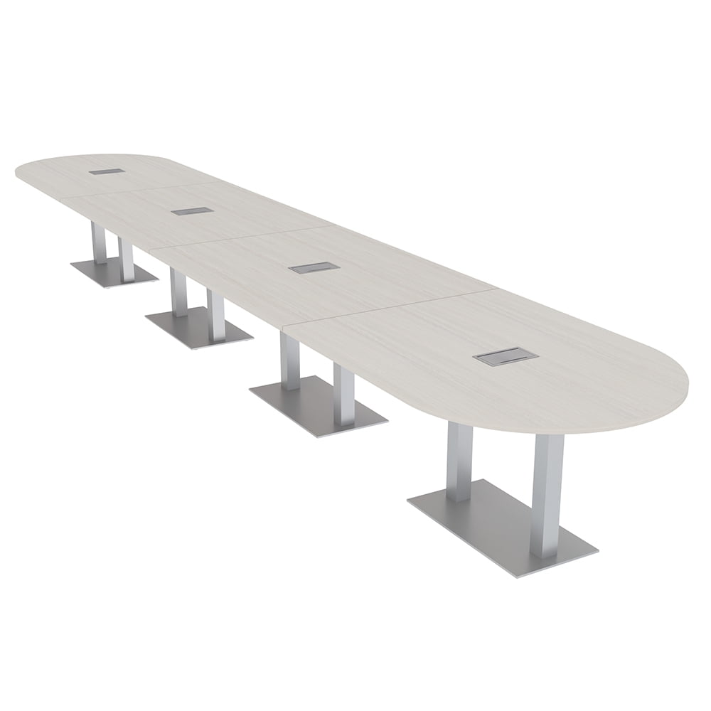 22 Person Modular Racetrack Conference Table Metal Bases Power Modules ...
