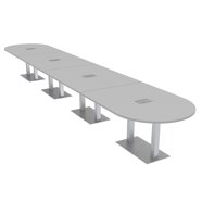 12 Person Rectangular Powered Modular Conference Table Metal Bases ...
