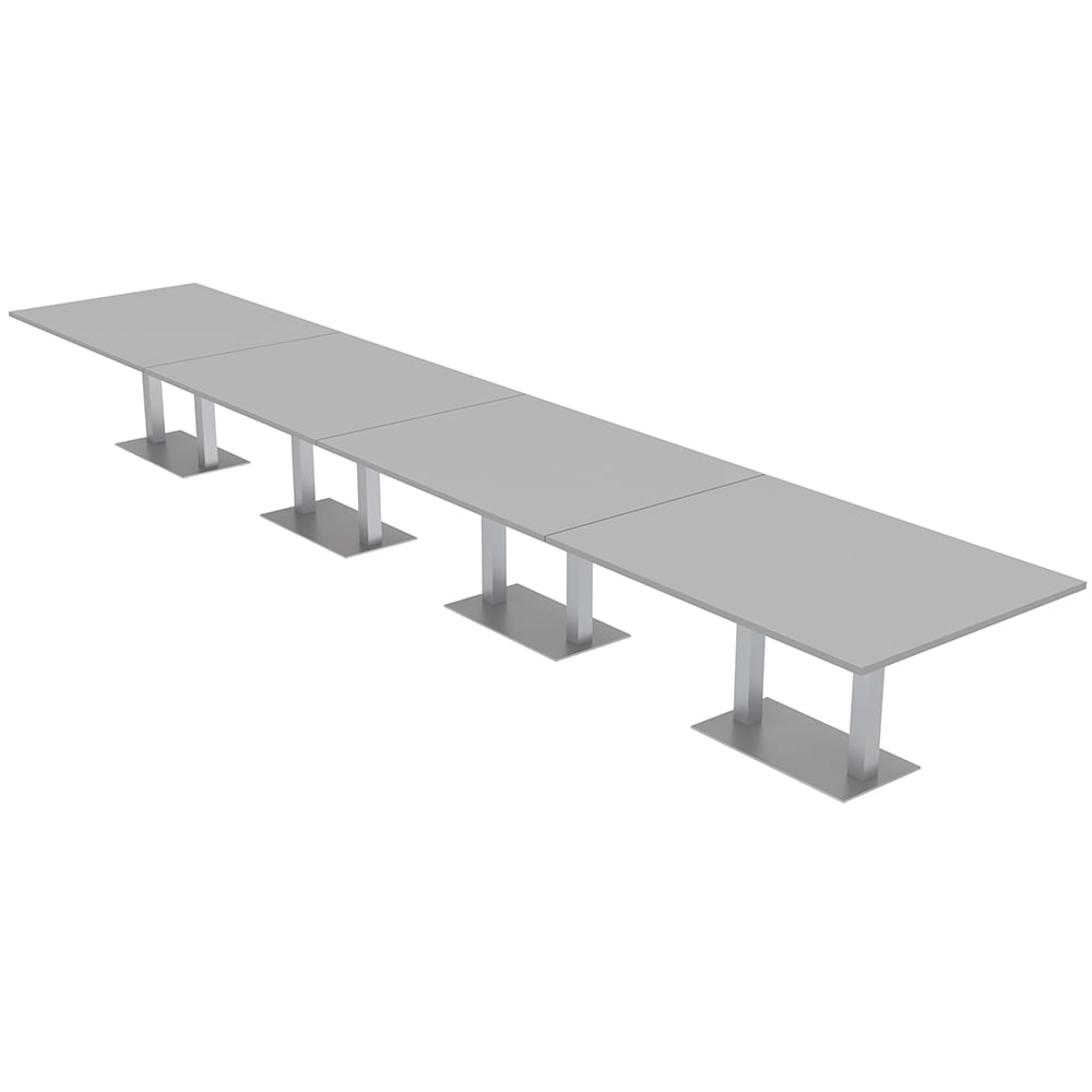 22 Person Rectangular Modular Boardroom Table Metal Bases Power Units ...