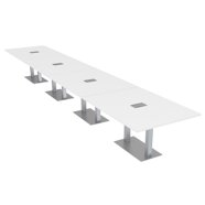Modular 22 Ft Boardroom Table Boat Shaped Metal Bases Power And Data ...