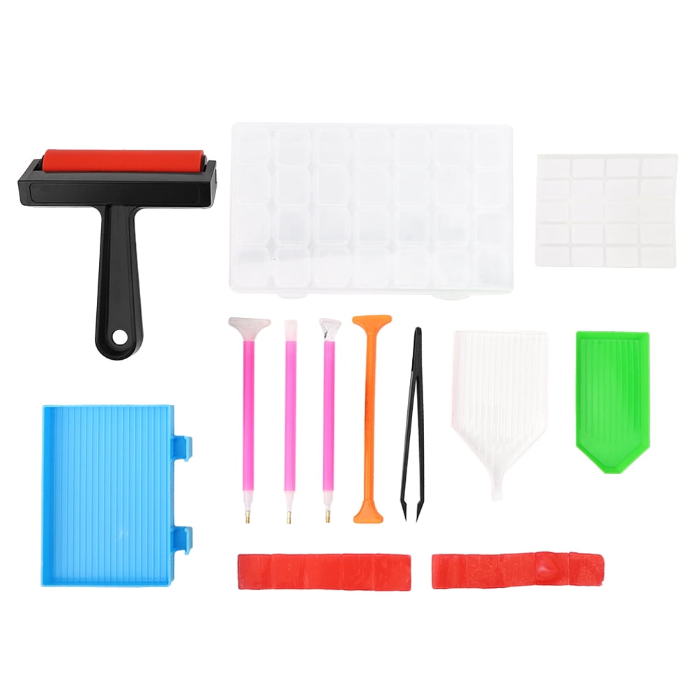 22-Piece DIY Drill Painting Tool Kit with Roller Storage Box for Adults ...