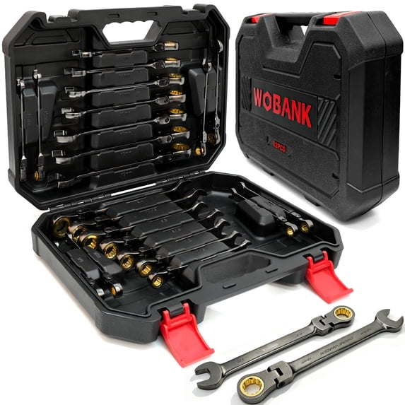 22-Piece Ratcheting Wrench Set, Ratchet Combination Wrenches Set with ...