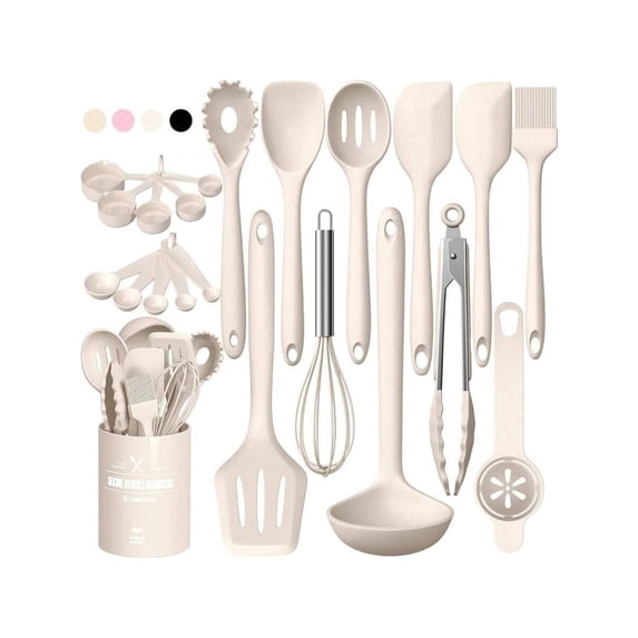 22-Piece Silicone Cooking Utensils Set with Holder，Heat Resistant ...