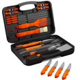 22-Piece Stainless Steel Wood BBQ Grill Tool Set - Walmart.com