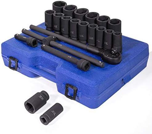 22-Pieces 3/4 Inch Drive Deep Socket Set Cr-Mo Steel SAE Socket ...