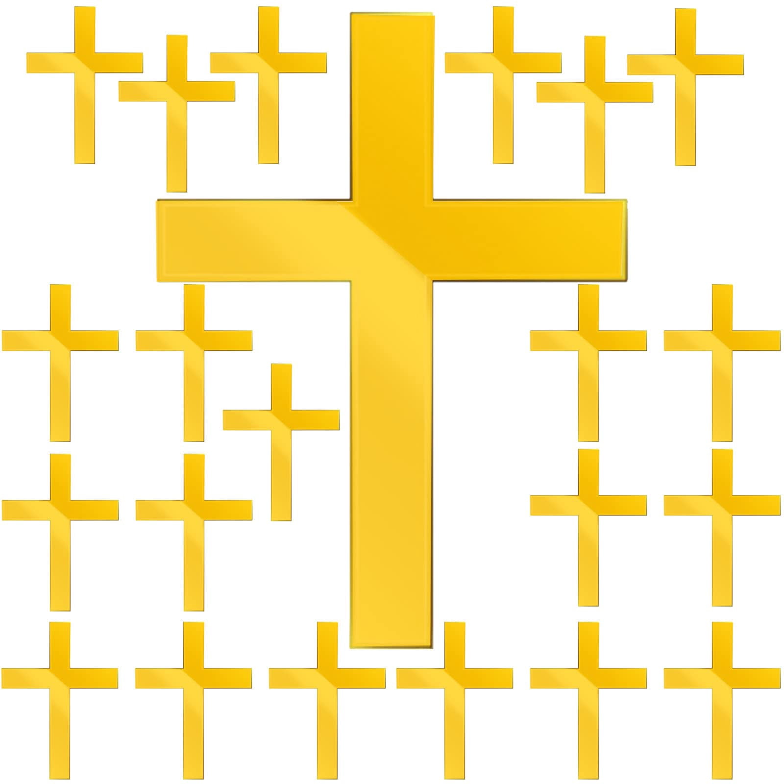 22 Pieces Baptism FEV6 Cake Toppers Cross Cake Topper Mirror Crossing ...