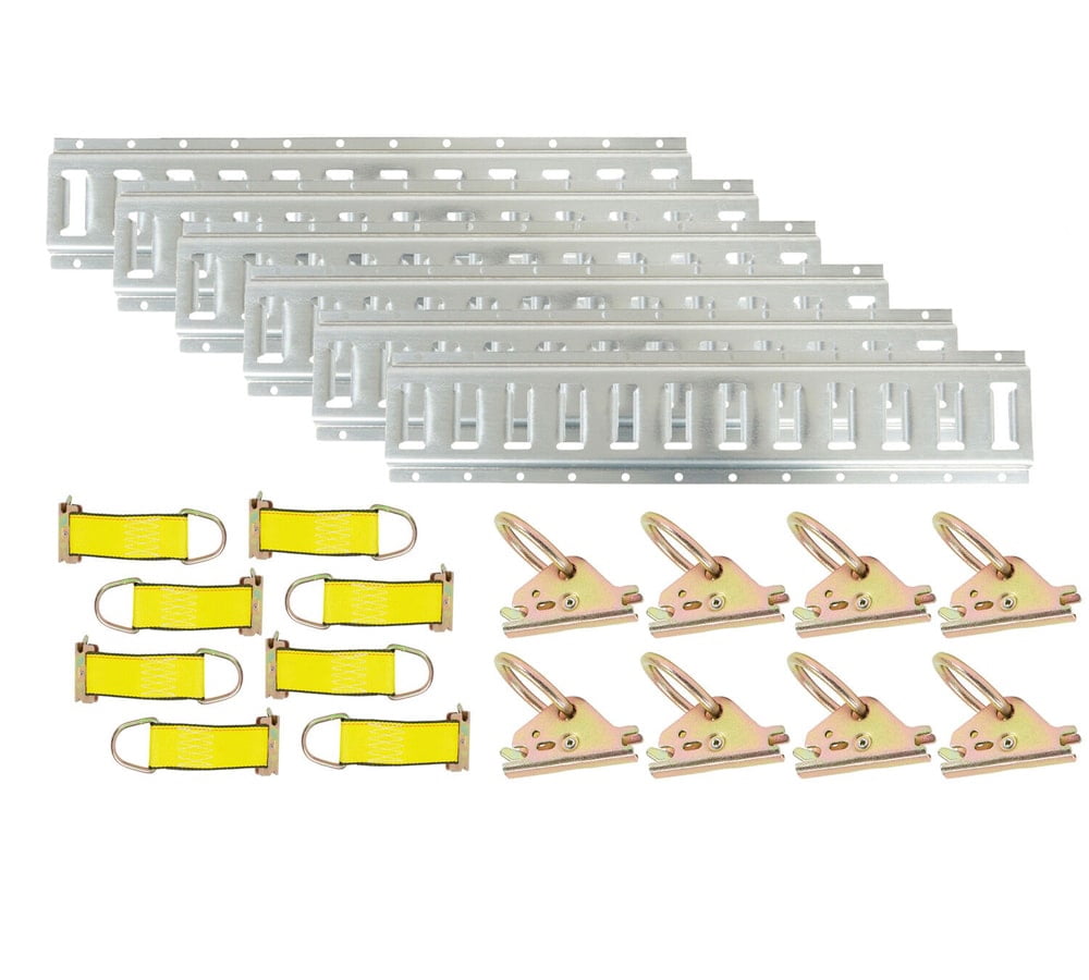 22 Pieces E-Track Tie Down Kit - 6 Galvanized Horizontal 5' E Track ...