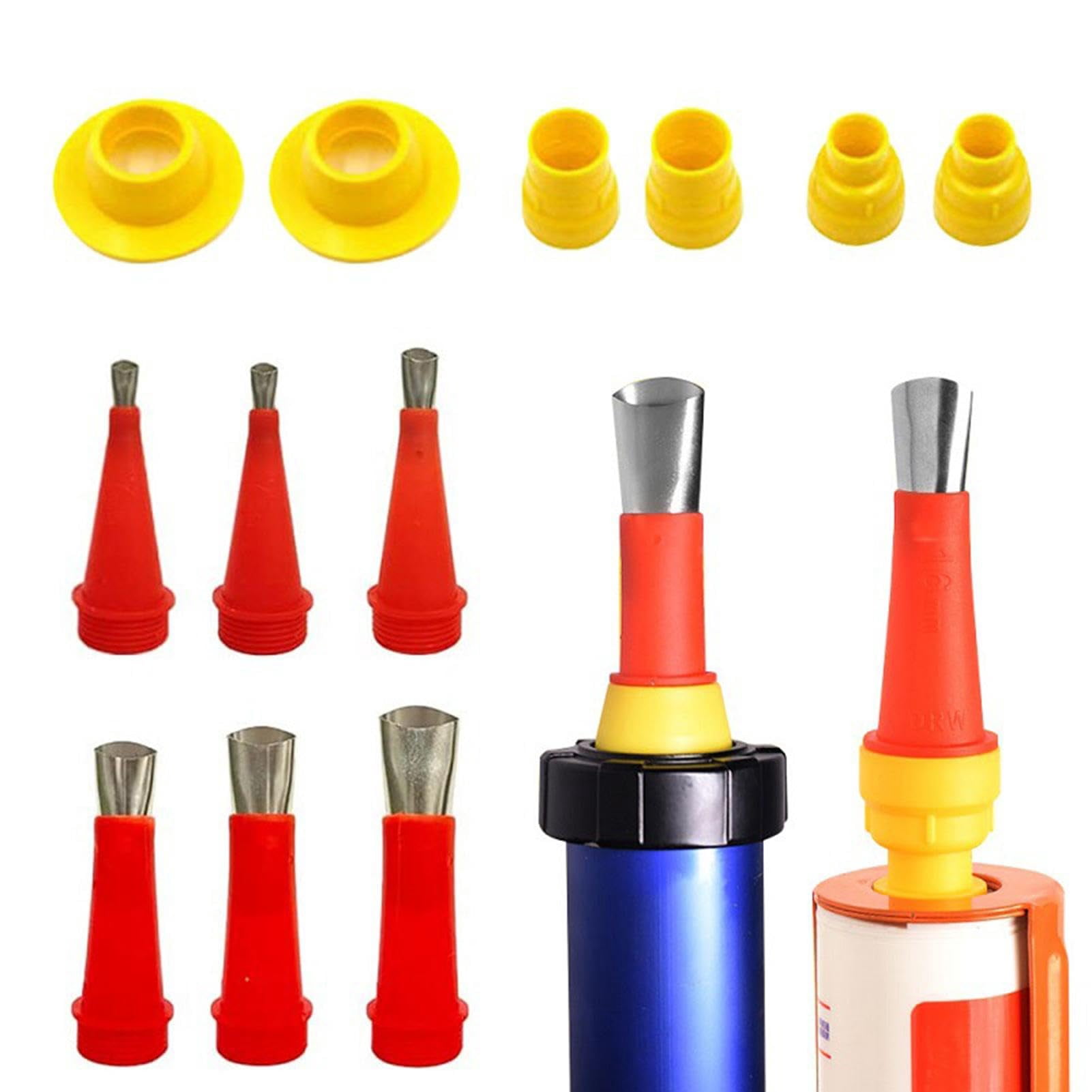 22 Pieces Integrated Rubber Nozzle Tool Set, Stainless Steel Sealing ...
