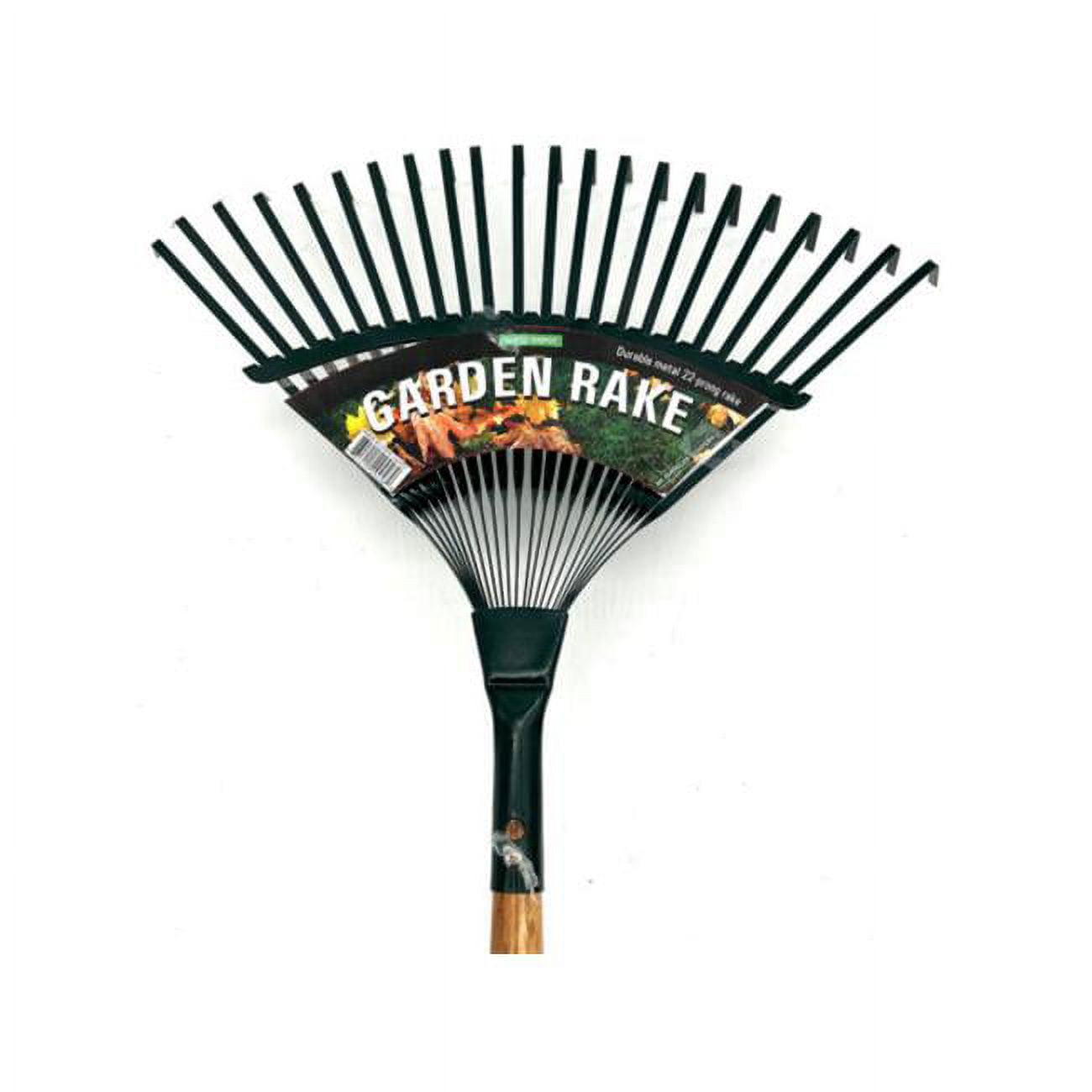 22-Prong Wood-Handle Garden Rake - Pack of 2 - Walmart.com