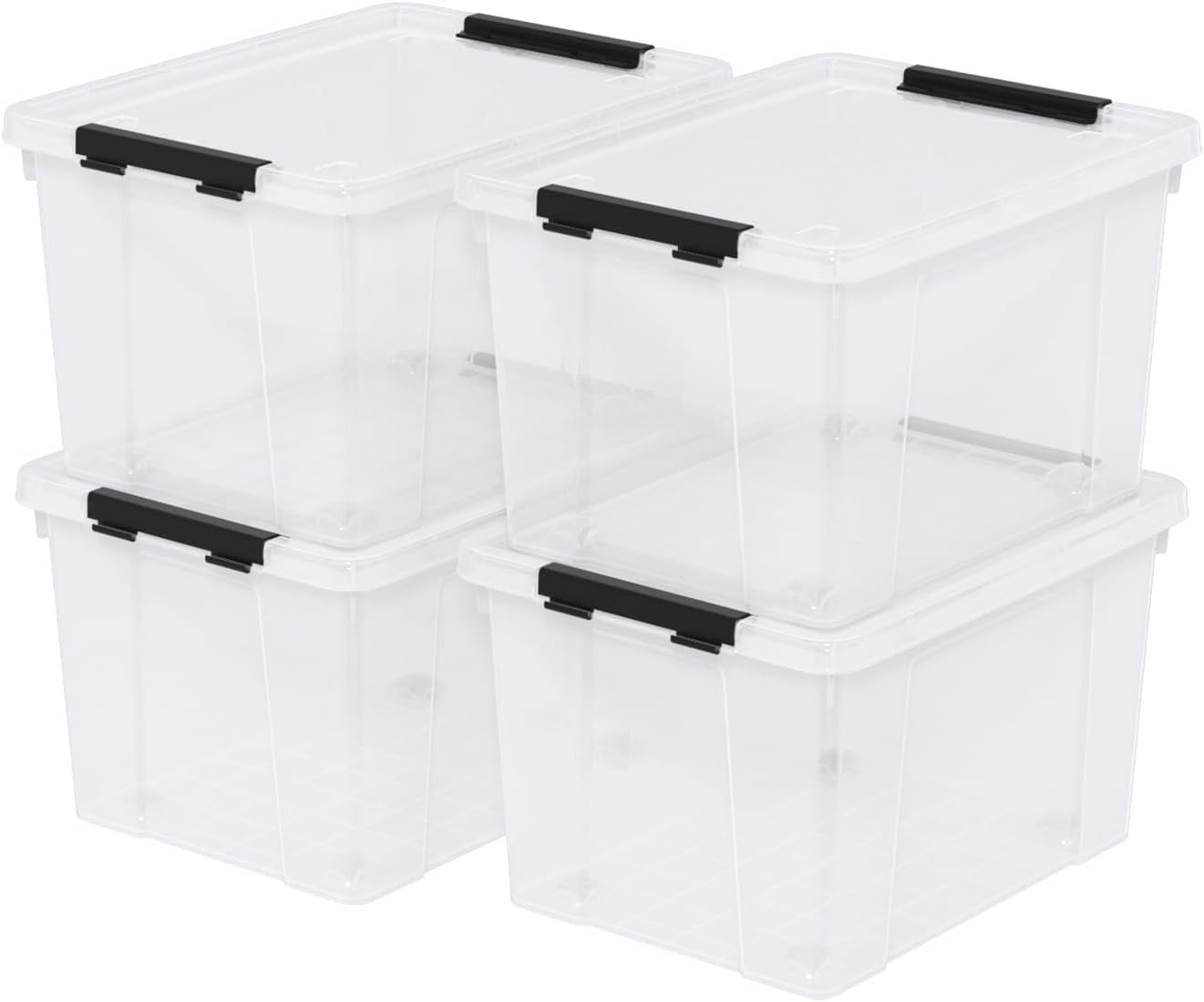 22 Qt Latching Storage Box, Stackable Bin with Latch Lid, Plastic ...
