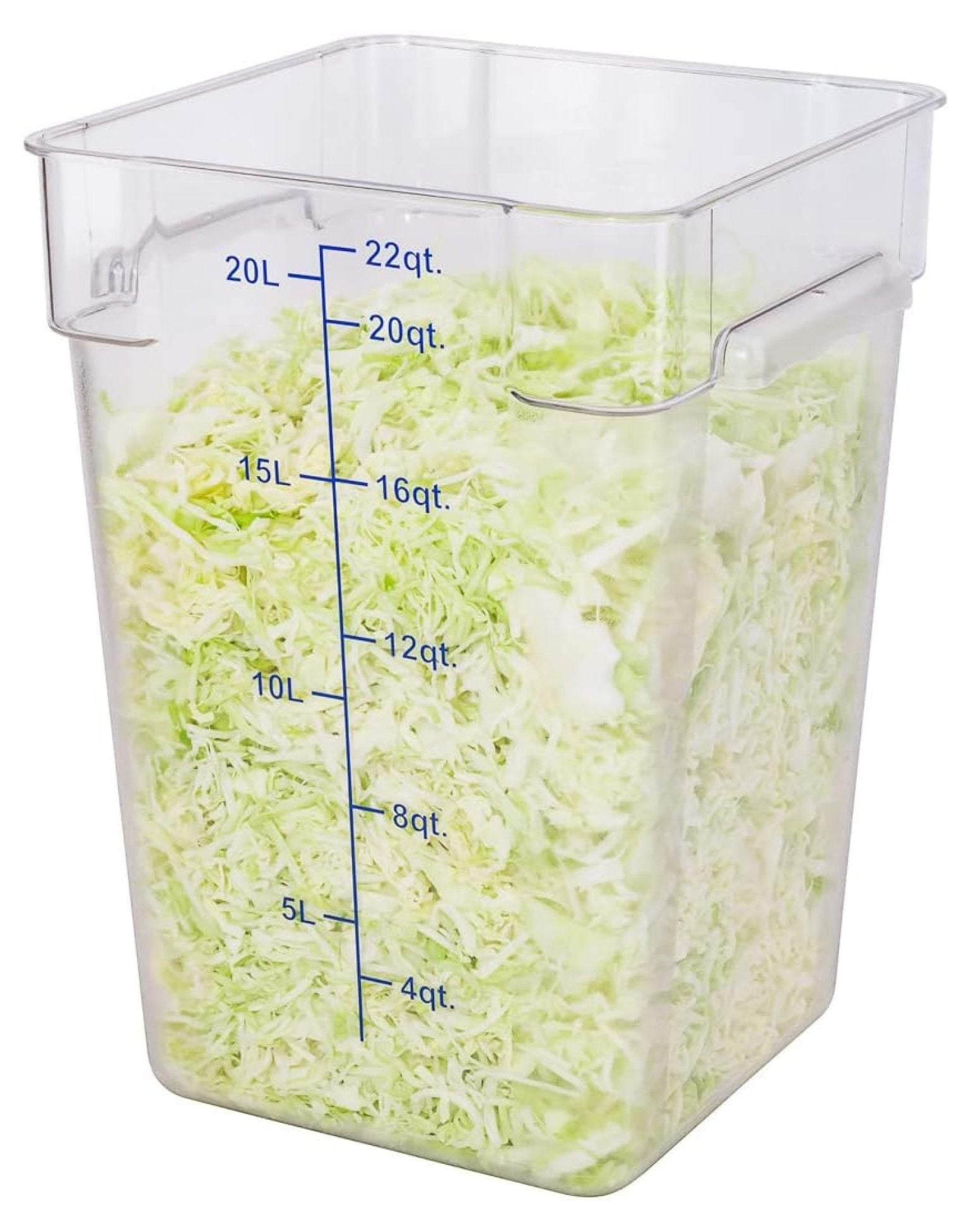 22 Quart Bucket, 1 Square Marinating Container - With Volume Markers ...