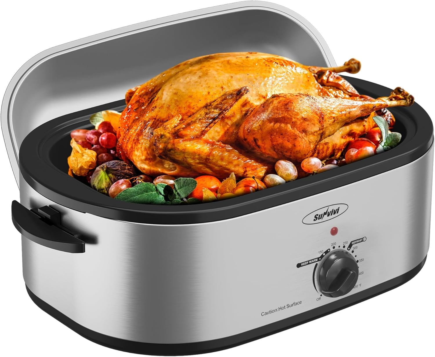 22-Quart Electric Roaster Oven with Removable Pan and Self-Basting Lid ...