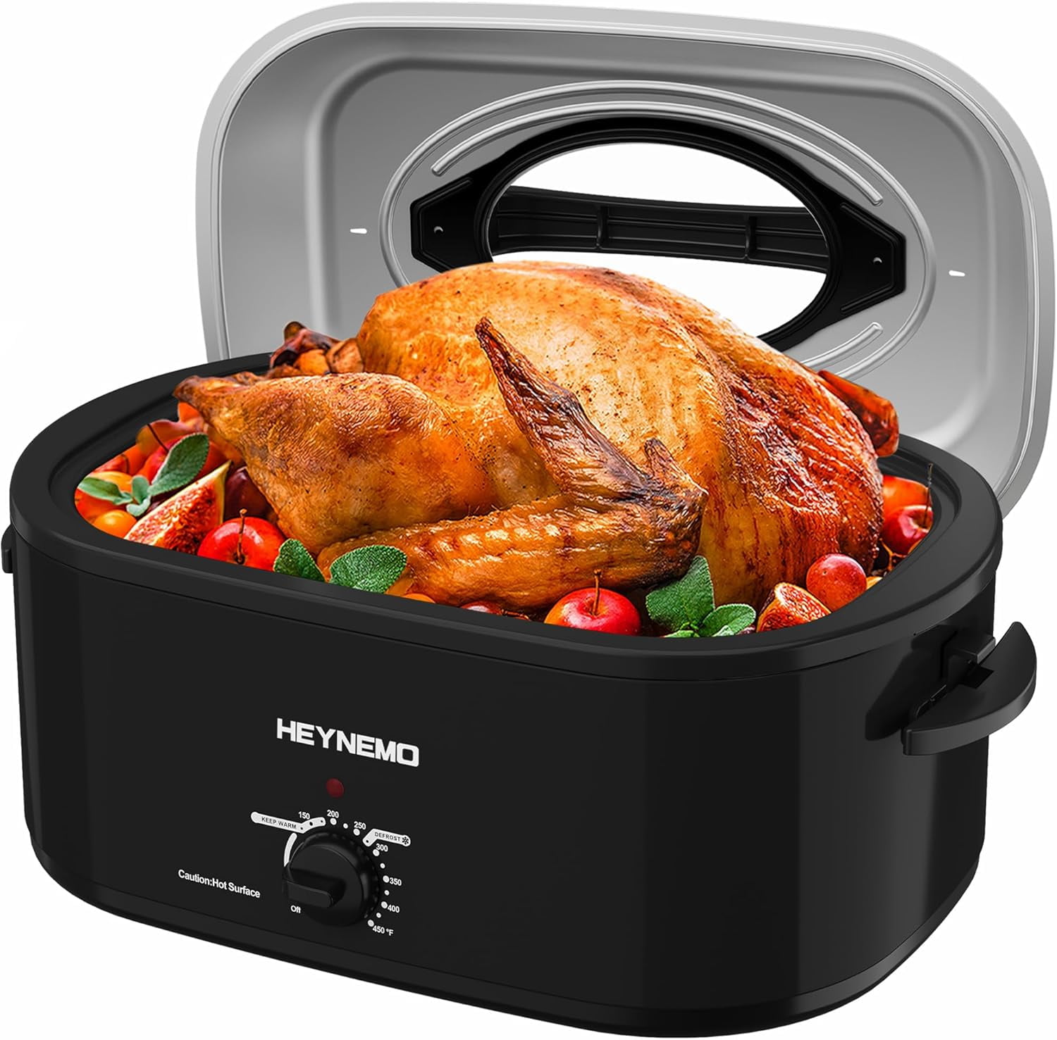 22 Quart Electric Roaster Oven, Turkey Roaster with Viewing & Self ...