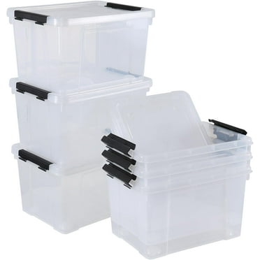 Yuright 6 Pack 35 Quart, Large Plastic Storage Container with Locking ...