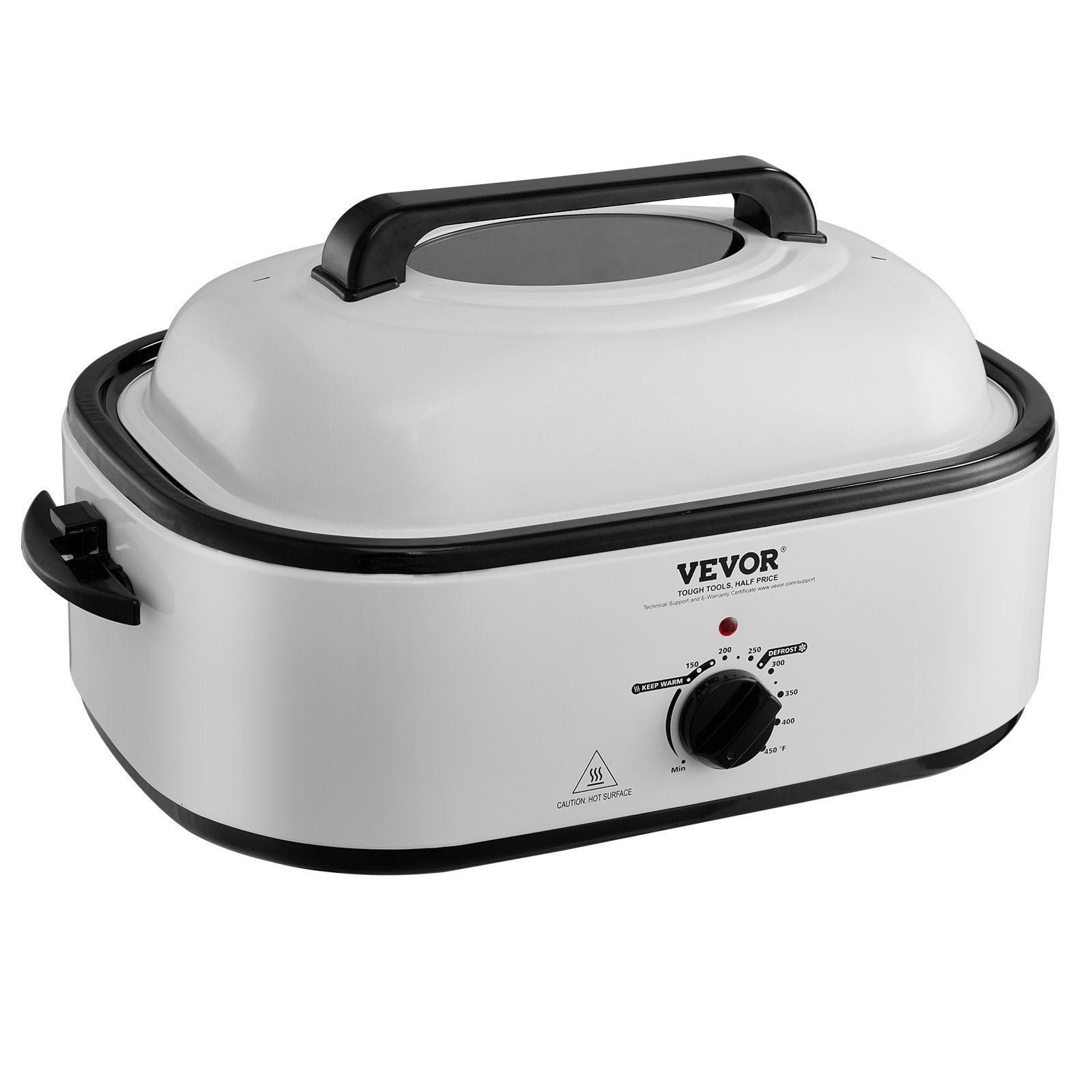 22 Quart Turkey Oven with Self-Basting Lid, 1450W, Defrost Function ...