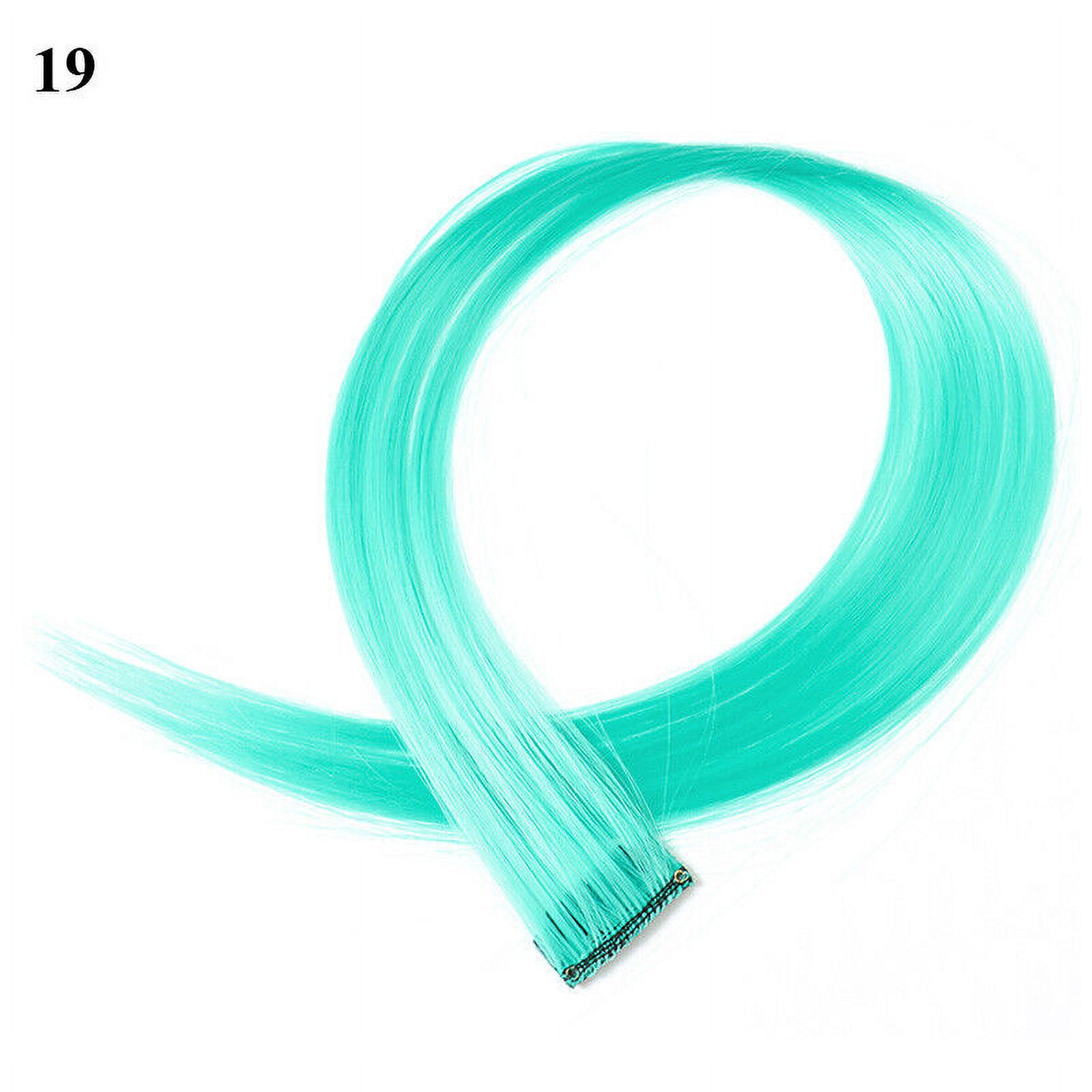 22" Rainbow Highlight Streaks Hair Extensions Clip In Full Head Real as ...