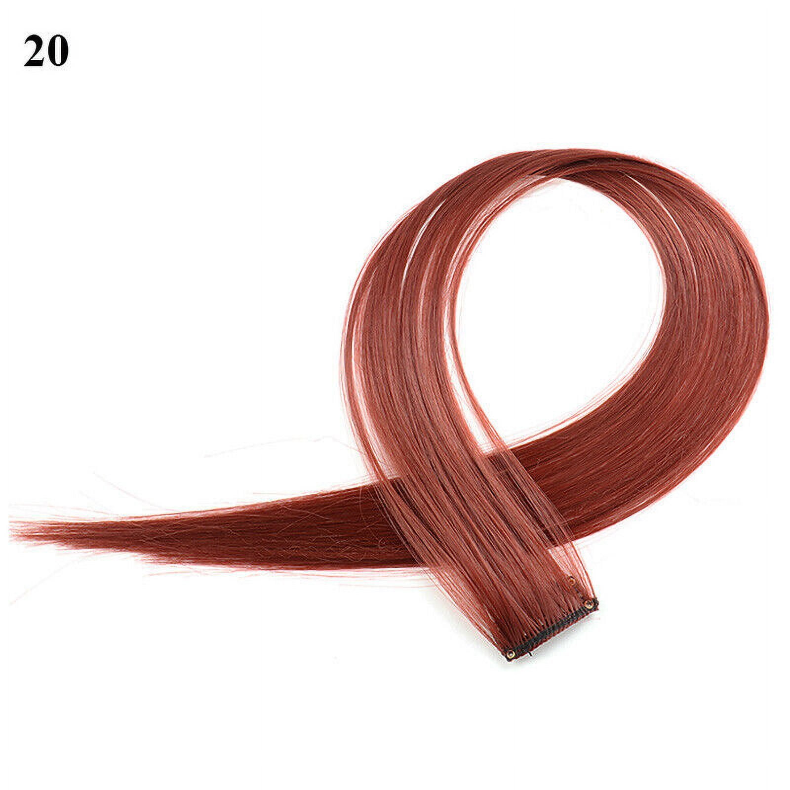 22" Rainbow Highlight Streaks Hair Extensions Clip In Full Head Real as ...