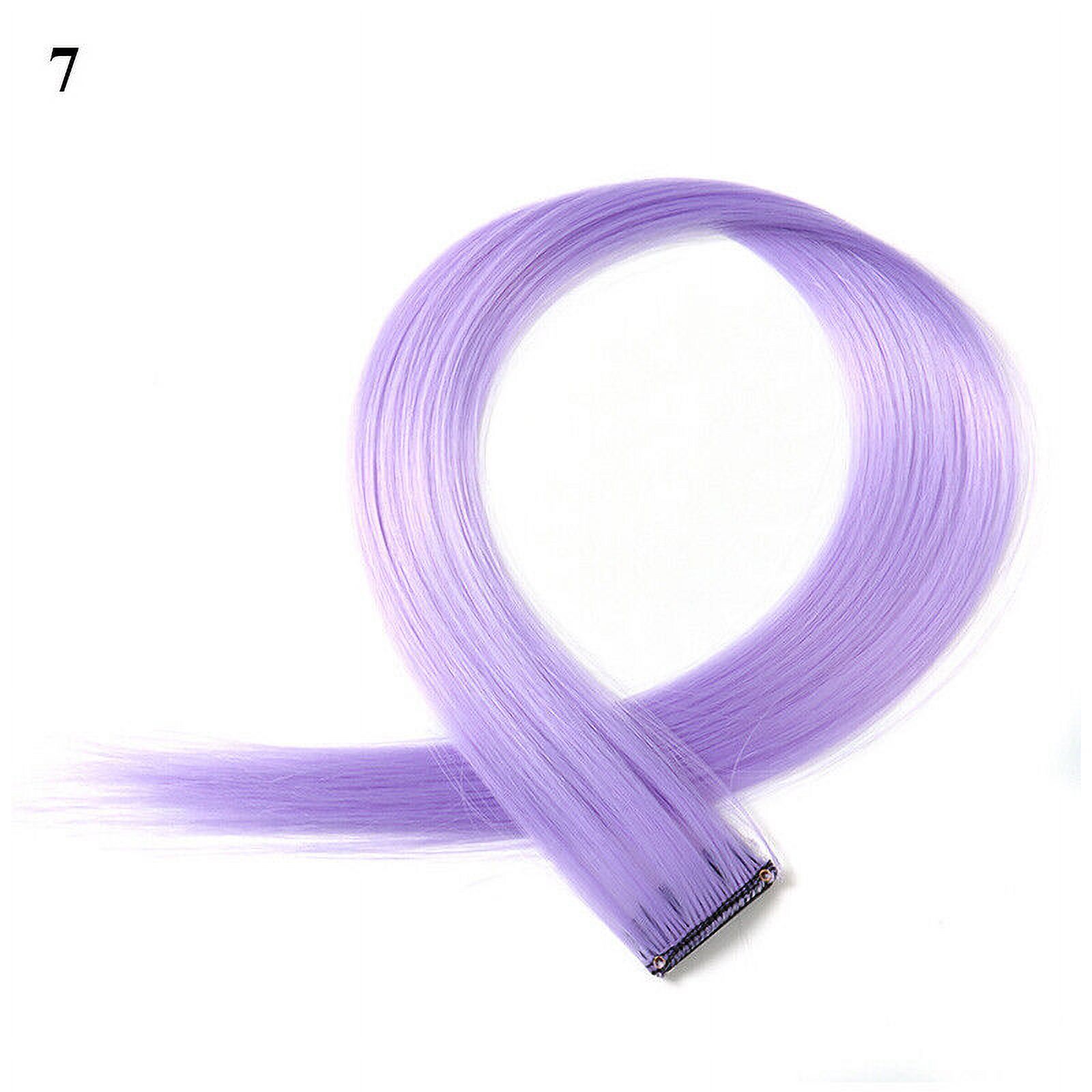 22" Rainbow Highlight Streaks Hair Extensions Clip In Full Head Real as ...