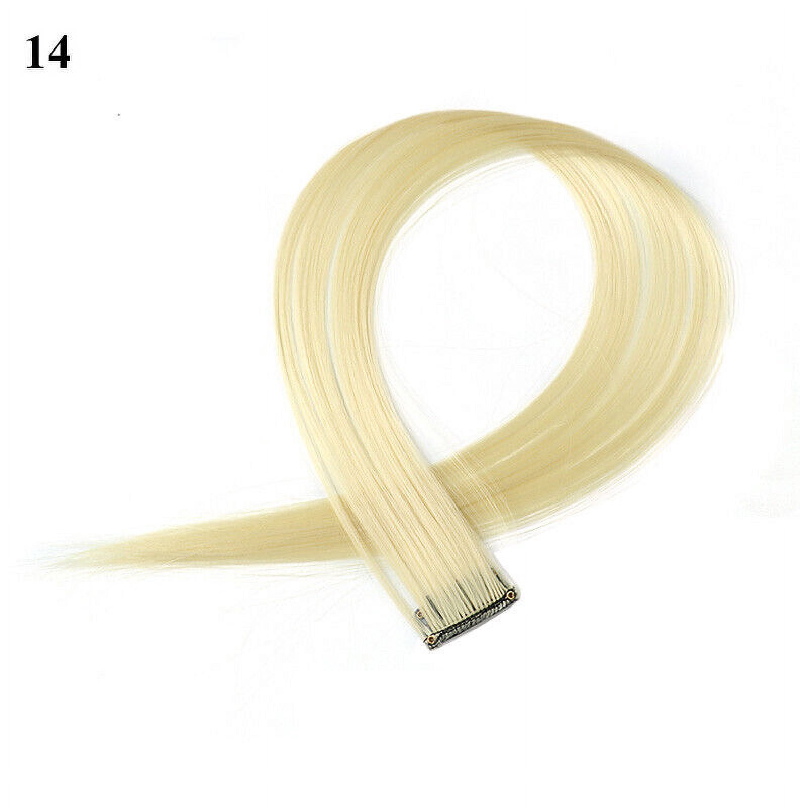 22" Rainbow Highlight Streaks Hair Extensions Clip In Full Head Real as ...