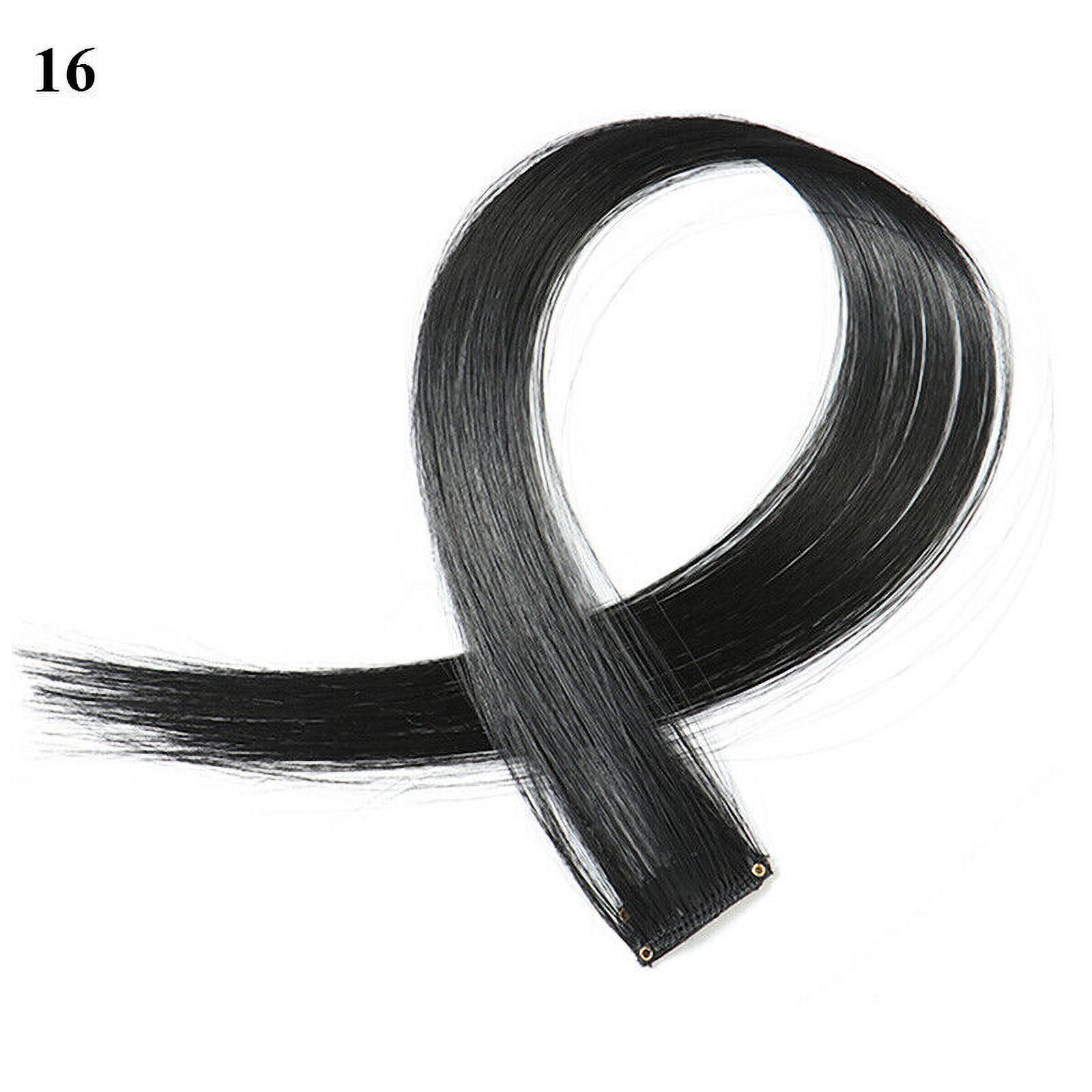 22" Rainbow Highlight Streaks Hair Extensions Clip In Full Head Real as ...