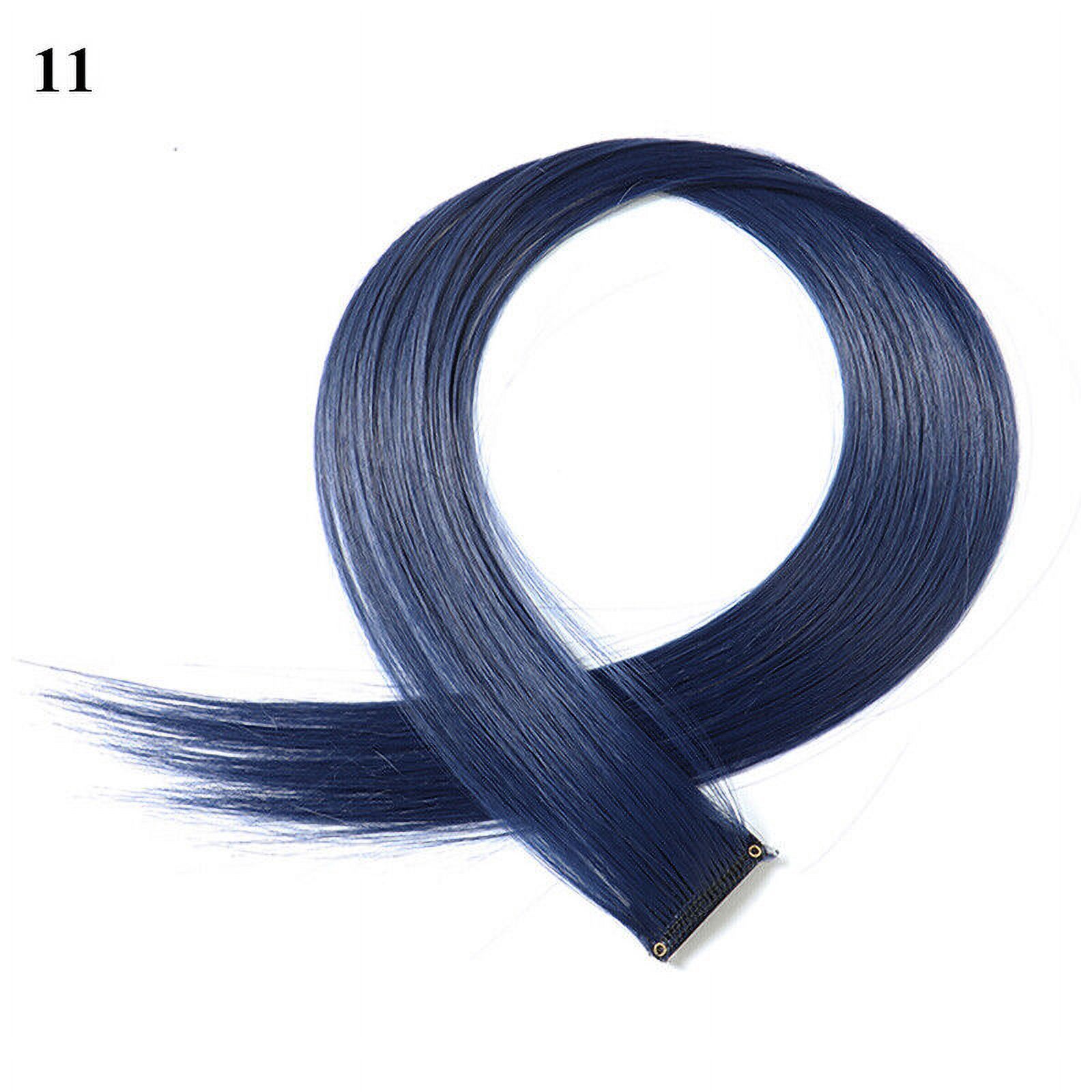 22" Rainbow Highlight Streaks Hair Extensions Clip In Full Head Real as ...