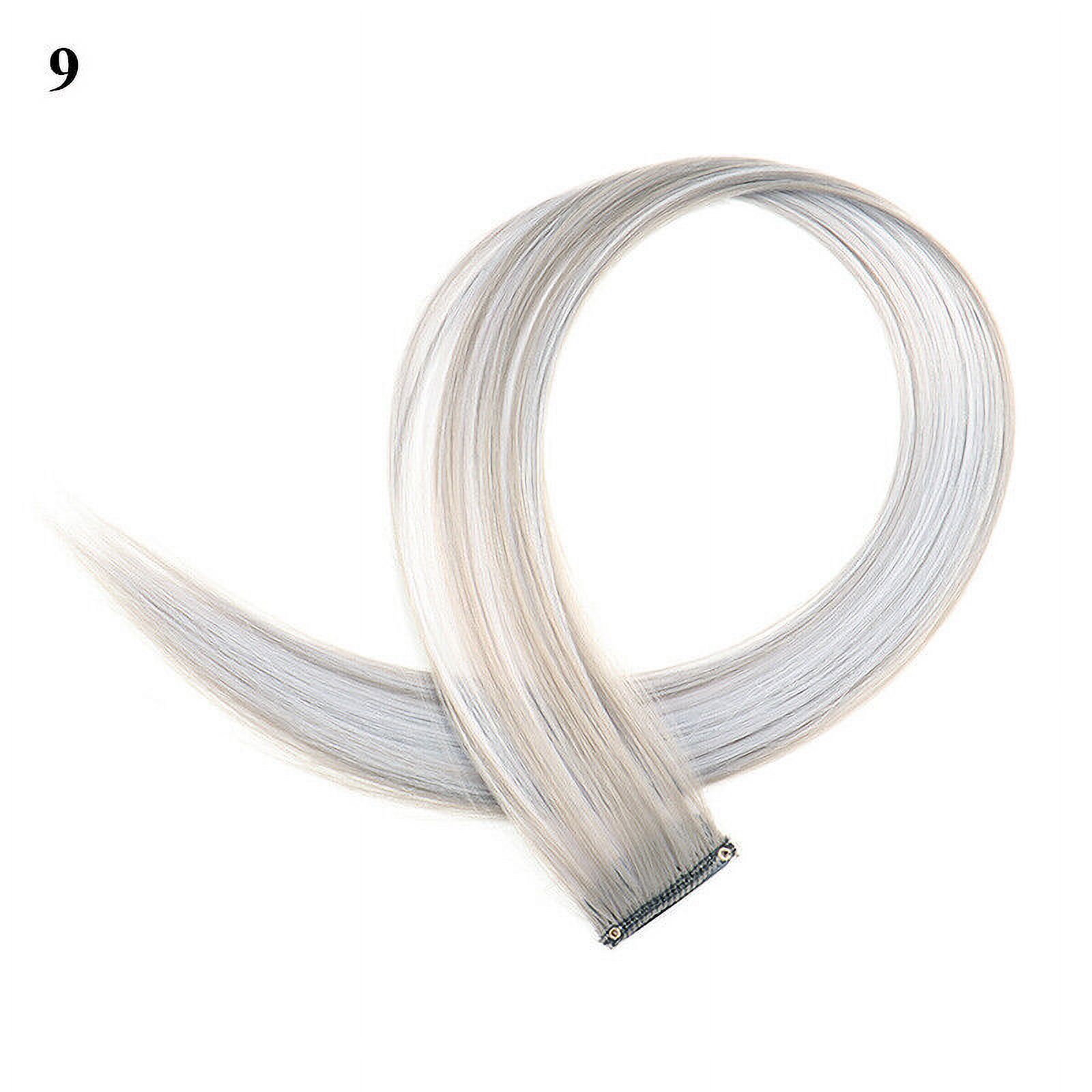 22" Rainbow Highlight Streaks Hair Extensions Clip In Full Head Real as ...