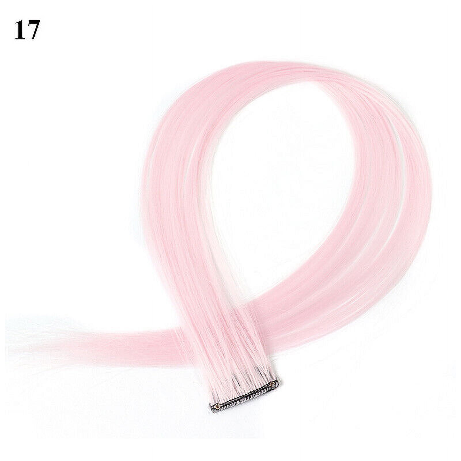 22" Rainbow Highlight Streaks Hair Extensions Clip In Full Head Real as ...