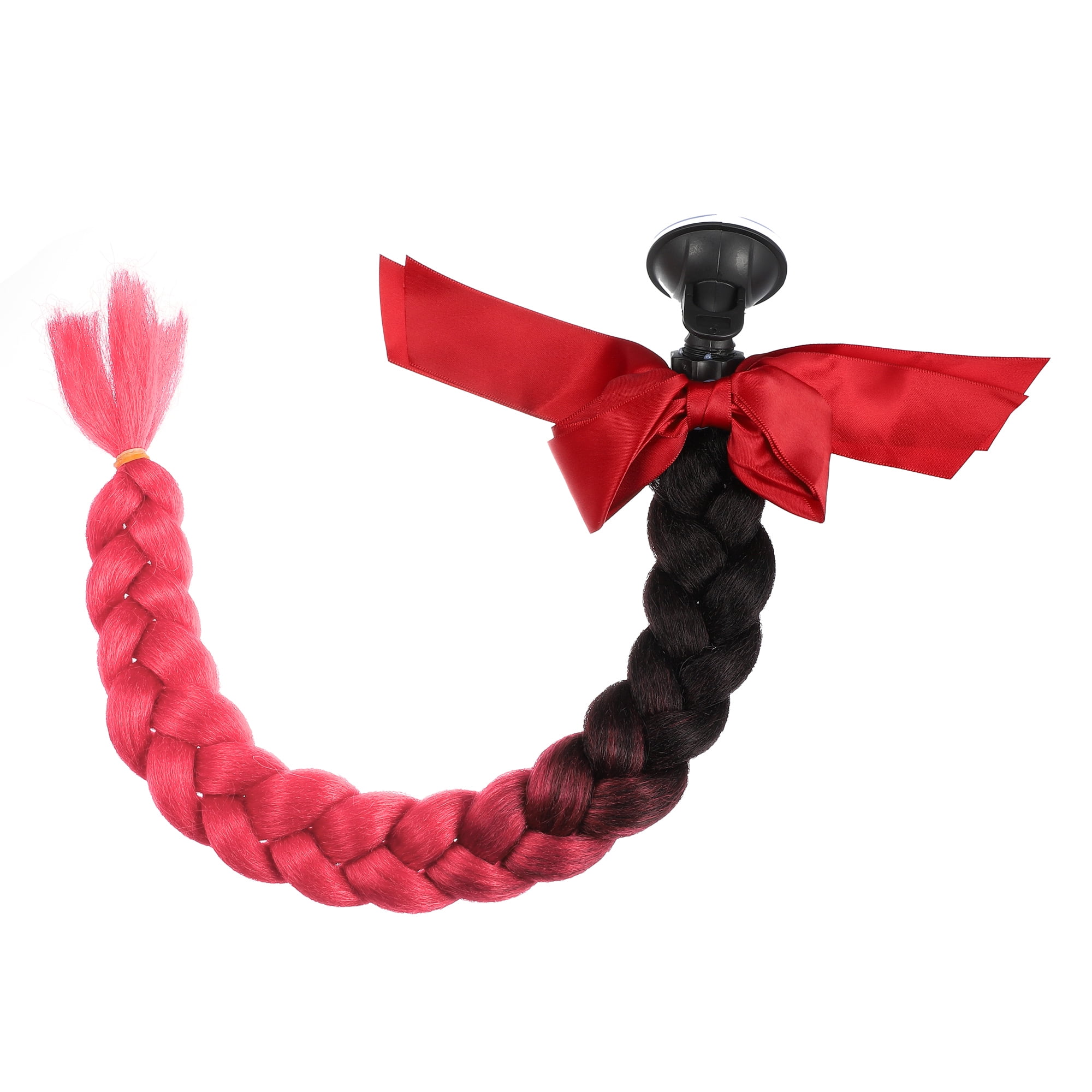 22" Ramp Helmet Pigtail Braids Hair for Bicycle Motorcycle Black Peach ...