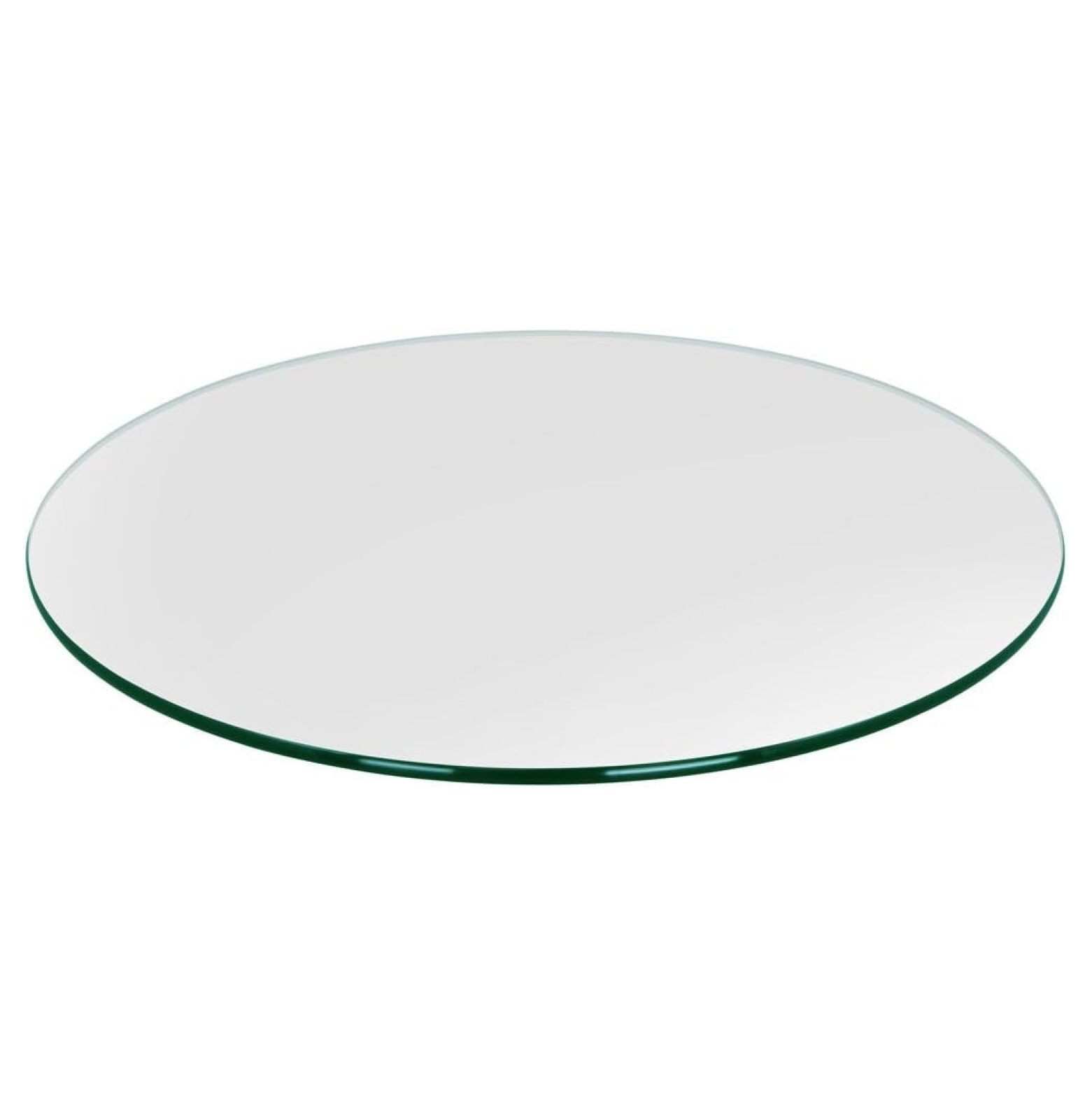 22" Round Glass Table Top - Tempered - 3/8" Thick - Pencil Polished ...