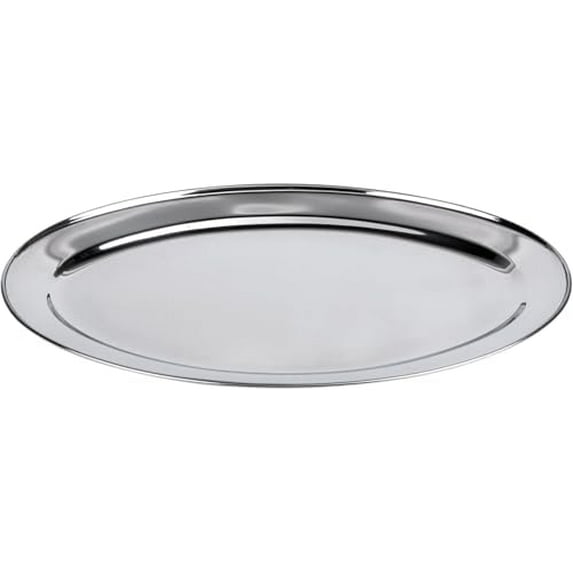 22" Stainless Steel Serving Platter | Oval Silver Food Tray | 3 mm ...