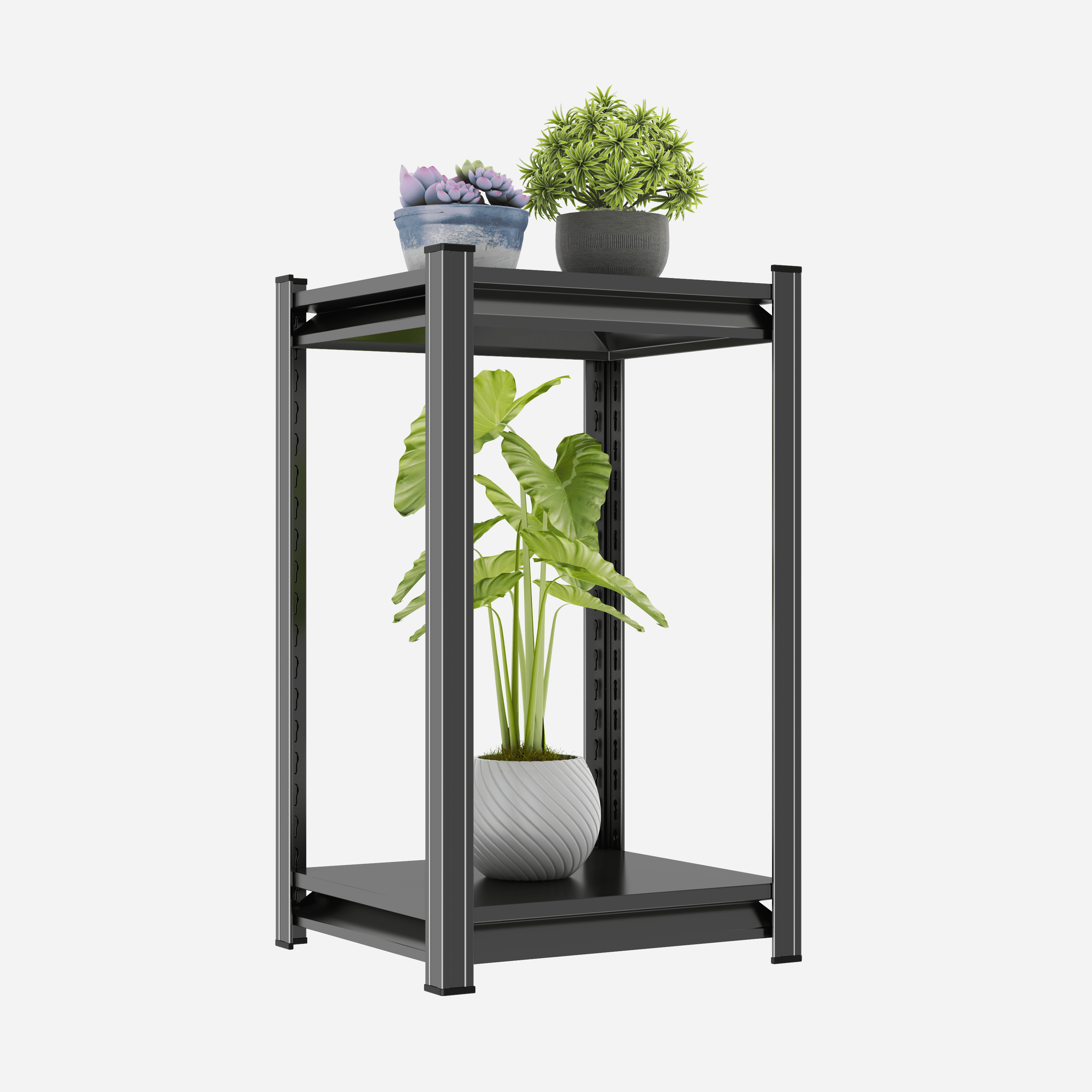 22''Garage Shelving,2-Tier Metal Storage Shelves Unit,Adjustable,Double ...