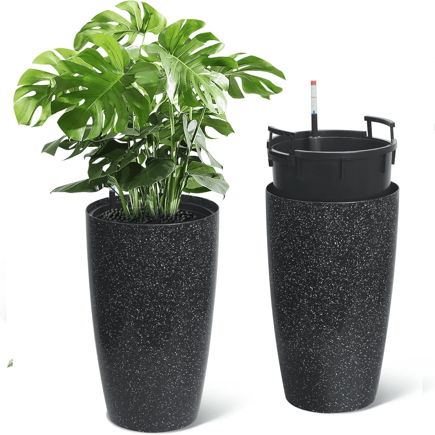 22" Tall Outdoor Planters Set of 2,Outdoor＆Indoor Automatic Watering ...