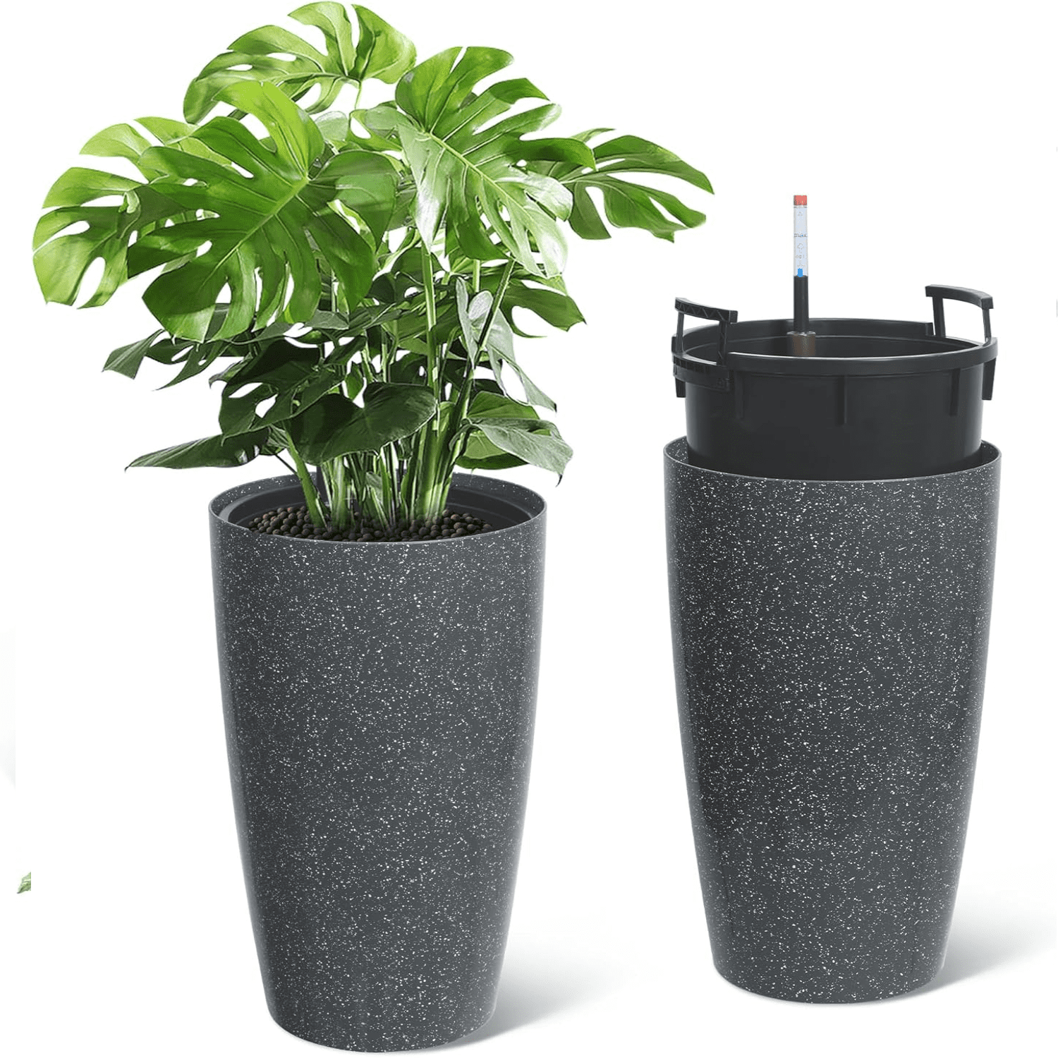 22" Tall Outdoor Planters Set of 2,Outdoor＆Indoor Automatic Watering ...